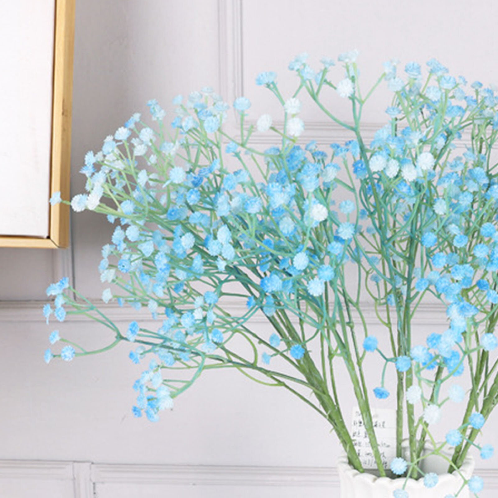 Искусственный цветок Babys Breath 3 ветки пластиковая искусственная гипсофила для свадебного домашнего декора синий