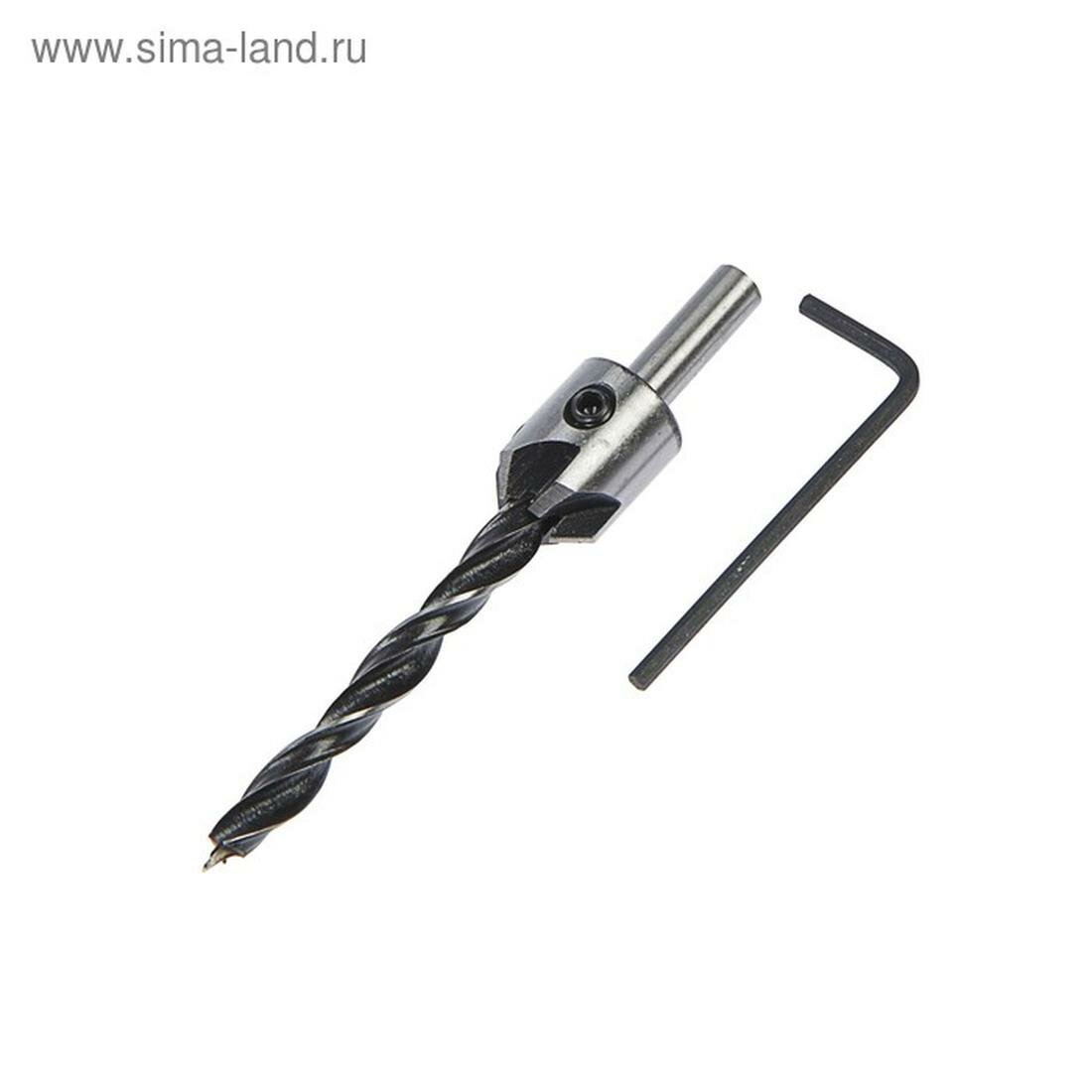Сверло с зенкером тундра, цилиндрический, размер 7 х 100 мм, 1 уп.