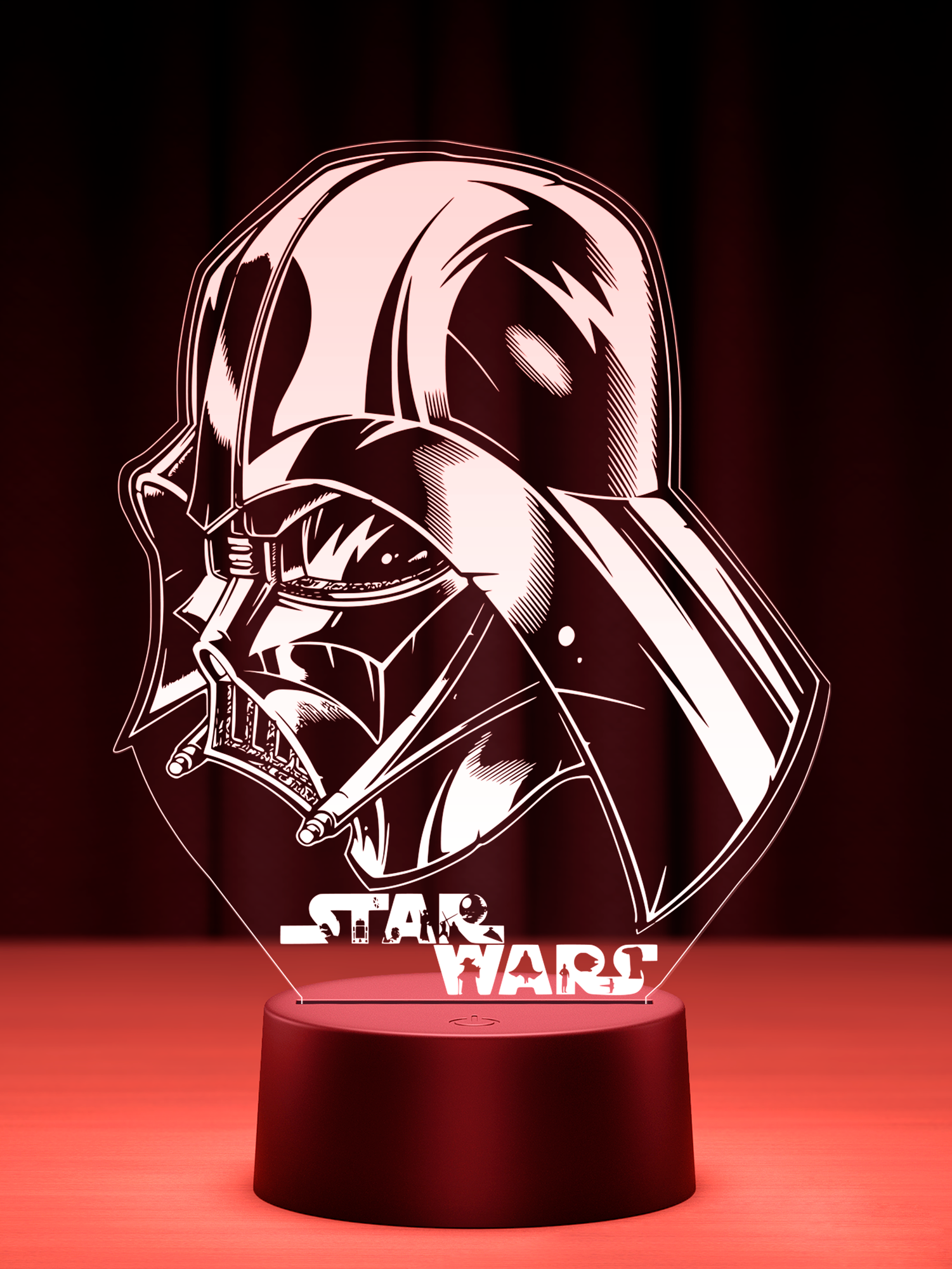 Ночник Звездные Войны, Дарт Вейдер - Star Wars. Подарок фанату «Звёздных Войн» — декор в комнату с героями легендарной саги: Дарт Вейдер, джедаи, световые мечи, Мандалорец и Грогу.