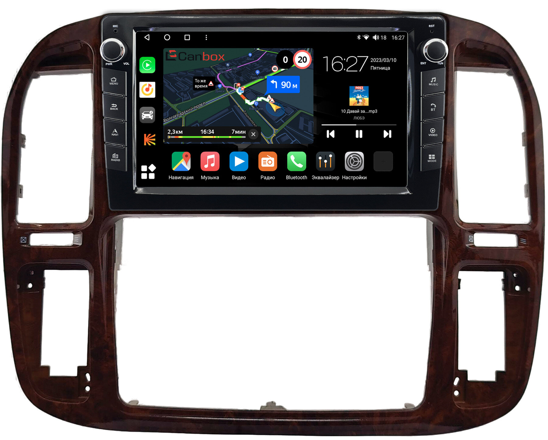 Штатная магнитола Lexus LX 470 1998-2002 (авто без экрана) Canbox M-Line 7821-9-0442 Android 10 (4G-SIM, 2/32, DSP, IPS) С крутилками