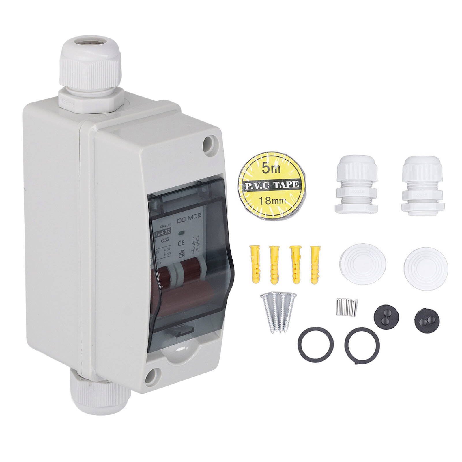 DC Miniature Circuit Breaker 2P IP65 Waterproof Transparent Cover 32A PV for RV 1000V