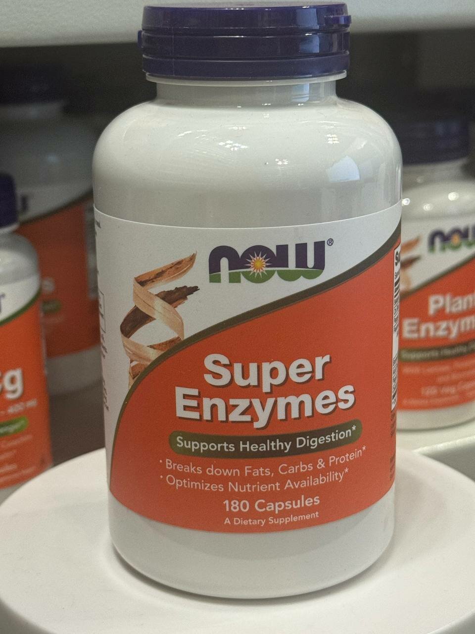 NOW Super Enzymes - Супер Энзимы, Поддержка полноценного пищеварения, 180 капсул