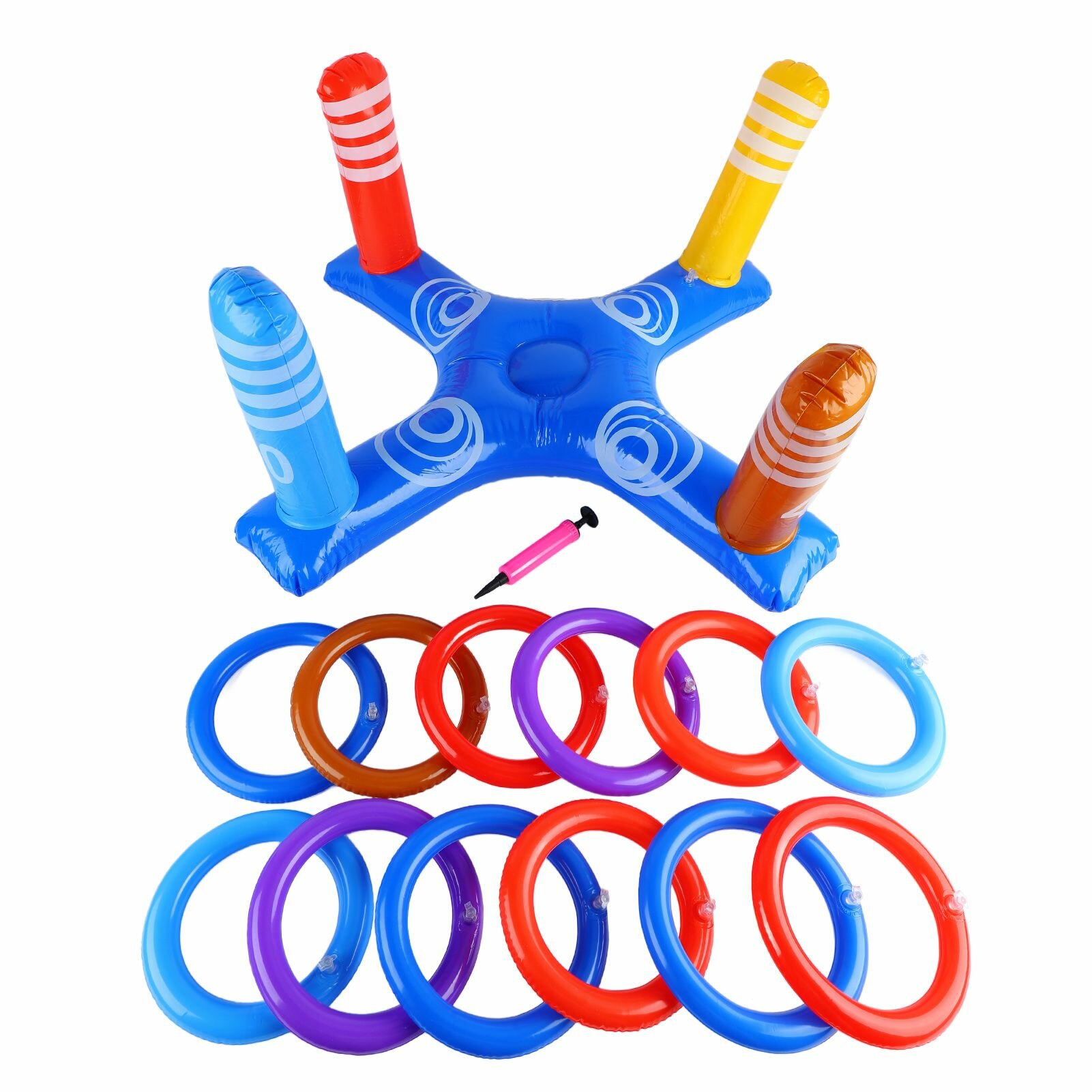 Кольца для броска в бассейн, игрушечные надувные плавающие кольца для броска в бассейн, набор для игр в воде для плавания