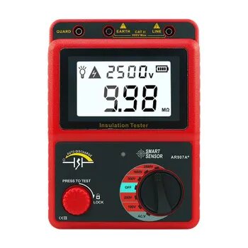 Цифровой измеритель сопротивления изоляции AR907A+, цифровой мегомметр