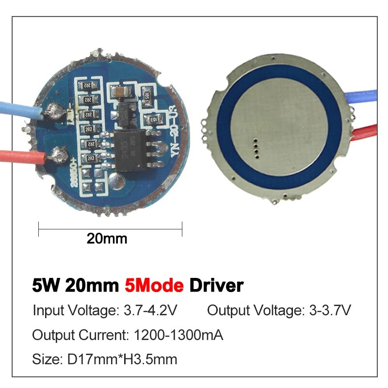 Светодиодный драйвер 5W 20mm 5Mode Синий