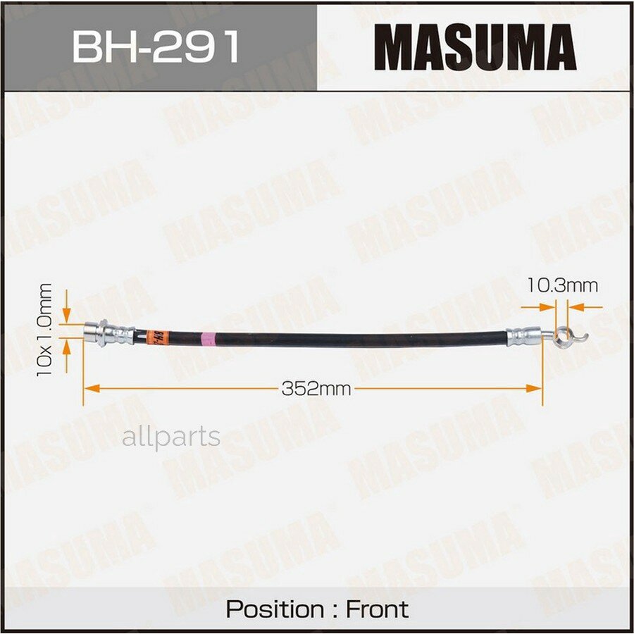 MASUMA BH-291 Шланг тормозной передний TOYOTA CHASER MASUMA BH-291