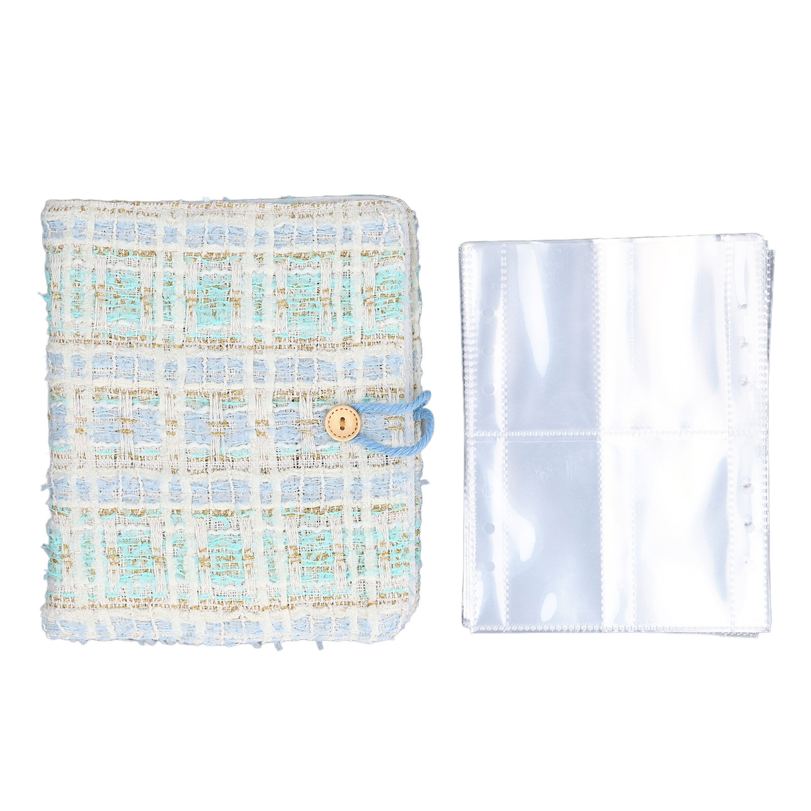 Мгновенный фотоальбом с камерой 160 карманов с фотокарточной картой ткани для 3 -дюймового фото синего цвета