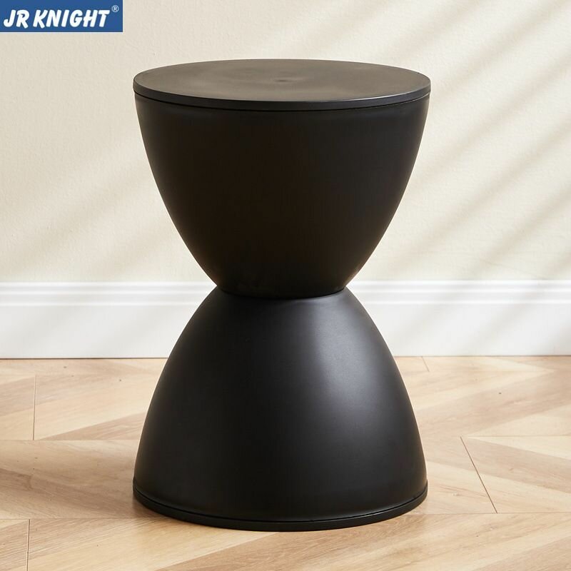 Пластиковый табурет с креативным дизайном в форме песочных часов, 30x43 см, черный