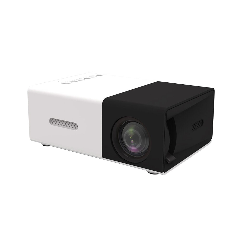 Минипроектор LED с аудио HD USB, поддерживающий 1080P, 400 люмен, соотношение контраста 800:1, разрешение 920 x 1080P, ручное управление, расстояние проекции 1-3 метра, экран 24-60 дюймов, соотношение сторон 4:3/16:9, цветопередача 16.7k, входы USB/micro