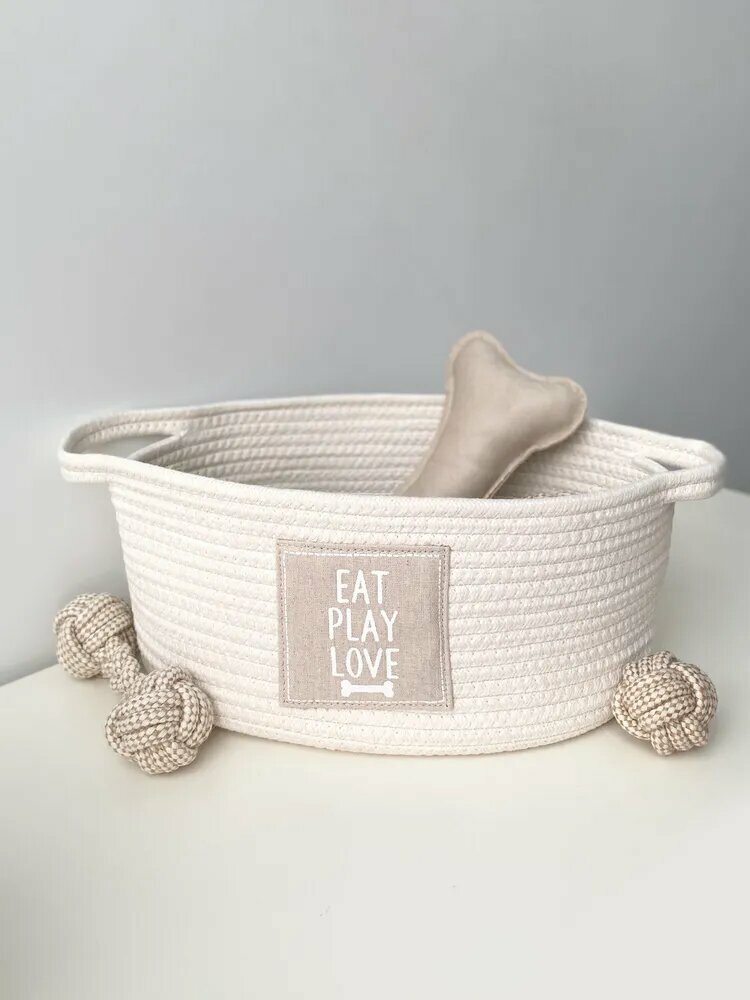 Плетеная корзина для игрушек собак и кошек