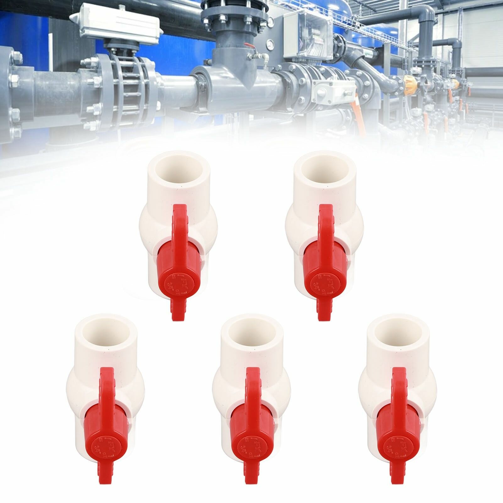 5 шт. шаровой клапан с плоской Т-образной ручкой, шаровой кран для подачи воды из ПВХ, переключатель для бассейнов 25 мм/1 дюйм