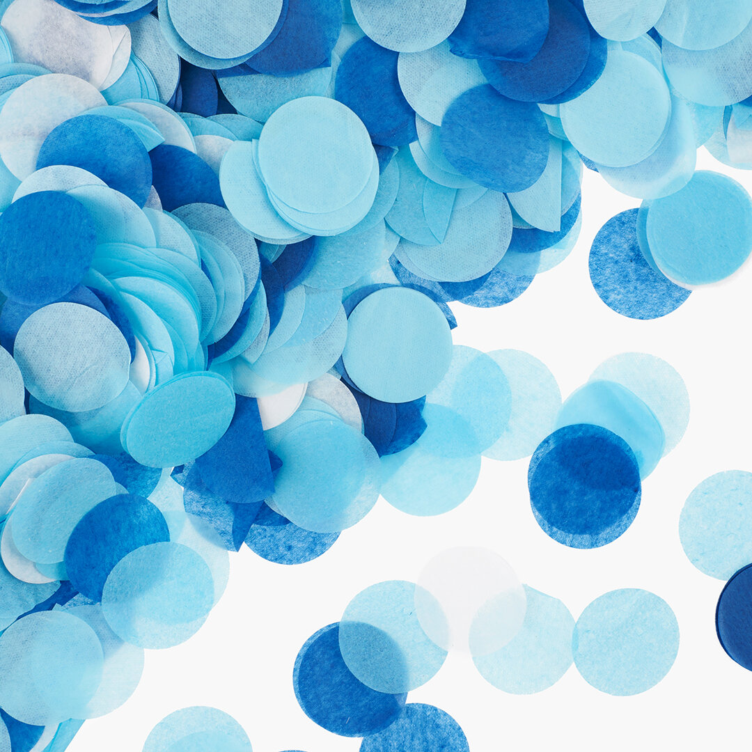 Конфетти Волна веселья Тишью круг, цвет голубой микс 2,5 см 50 г