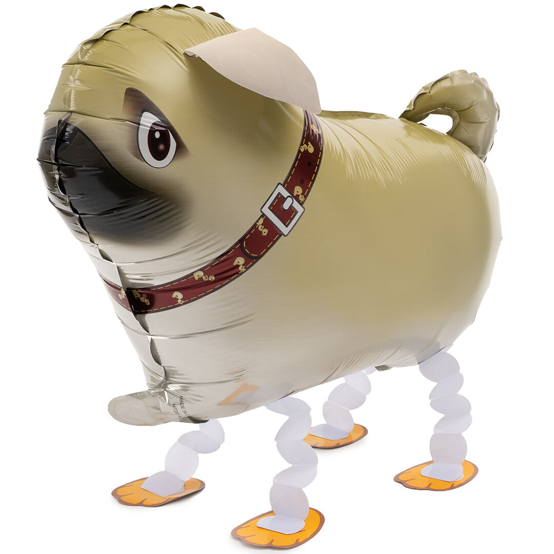 Шар воздушный Falali 3D, Ходячая фигура, Мопс, 58 см