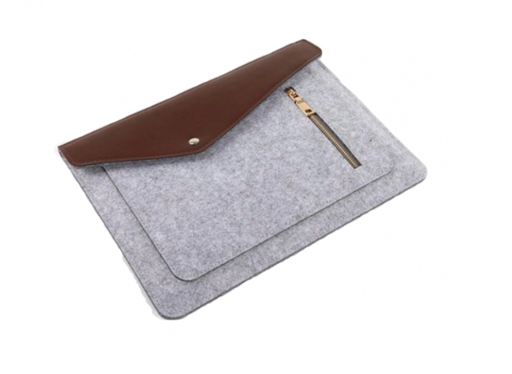 Чехол-сумка-папка MyPads Cerniera di Feltro для планшета Hotwav Pad 11 из войлока-фетра, с дополнительным отделением на молнии, для аксессуаров сер.