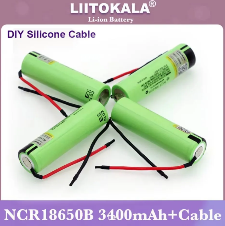 1шт. Аккумуляторная батарея LiitoKala NCR18650B, 3,7 в, 3400 мАч, 18650