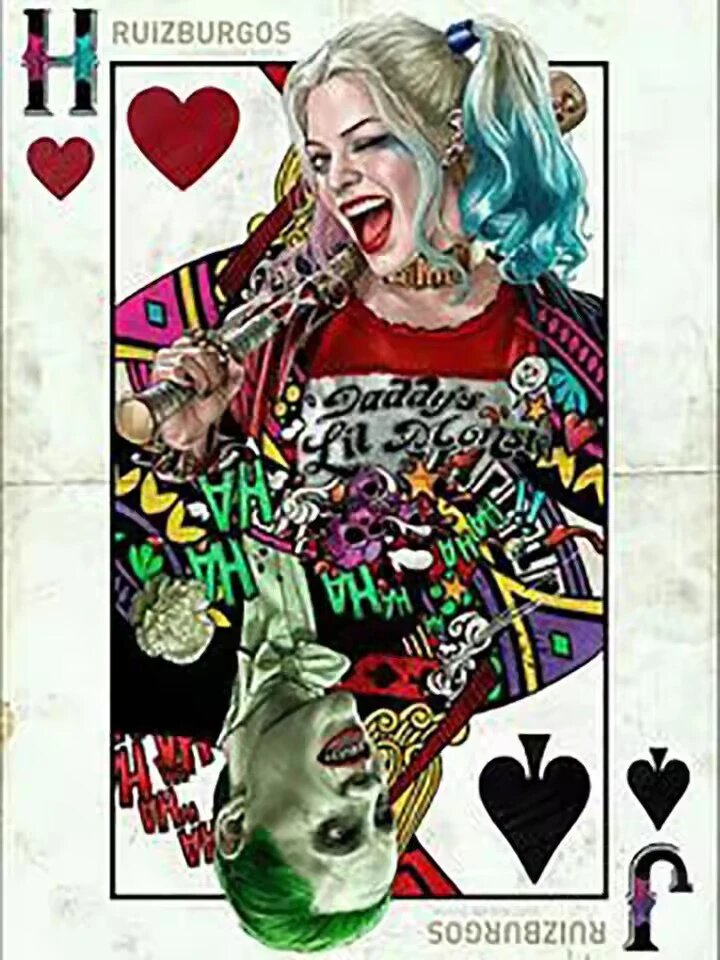 Алмазная мозаика на подрамнике "Харли Квинн" круглые бриллианты 40х50см