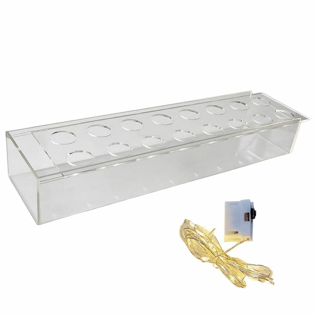 Прямоугольная прозрачная акриловая ваза для цветов со светлым декоративным длинным прямоугольным цветочным украшением вечеринки