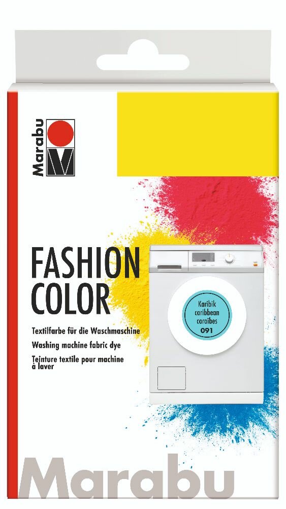 Краска для окрашивания ткани в стиральной машине "Fashion Color", 30 гр, карибский синий