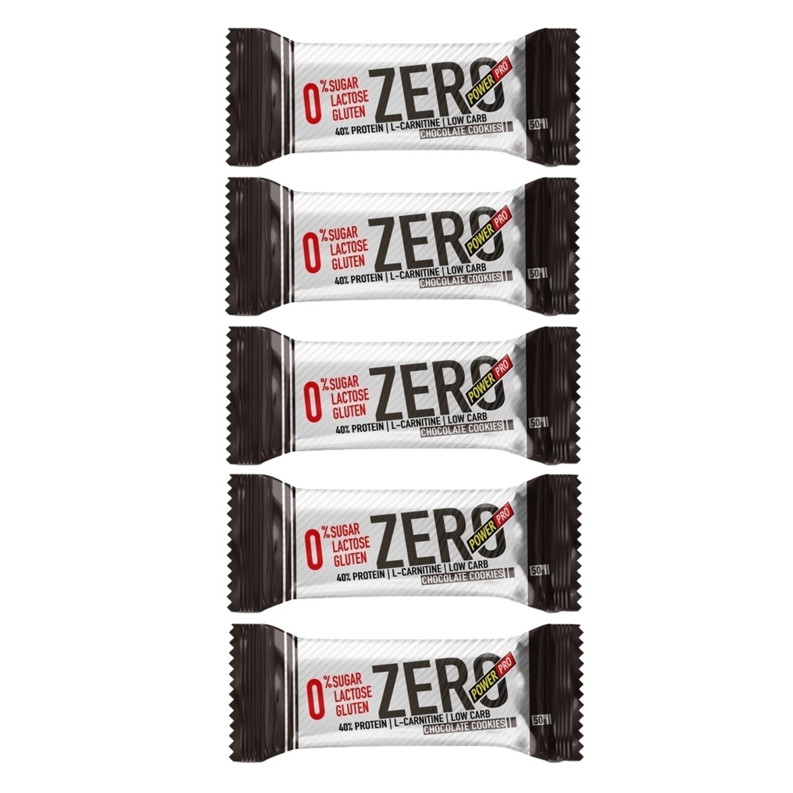 Протеиновый батончик 40% ZERO 5 шт 50 гр (Power Pro) Шоколадное печенье