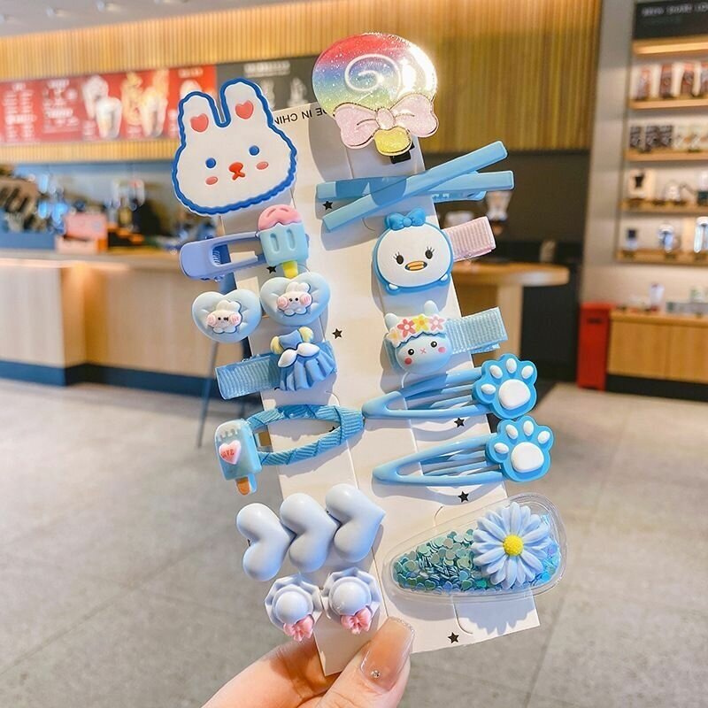 Набор детских заколок Croco Gifts разноцветные гипоаллергенные 14 шт