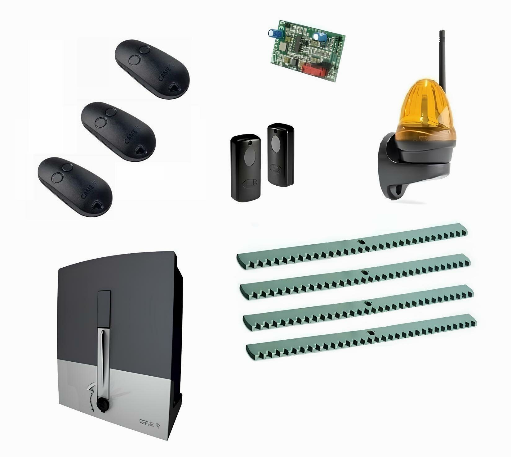 Автоматика для откатных ворот BXL04AGS FULL4-K1-Т3, комплект: привод, радиоприемник, 3 пульта, фотоэлементы, лампа, 4 рейки