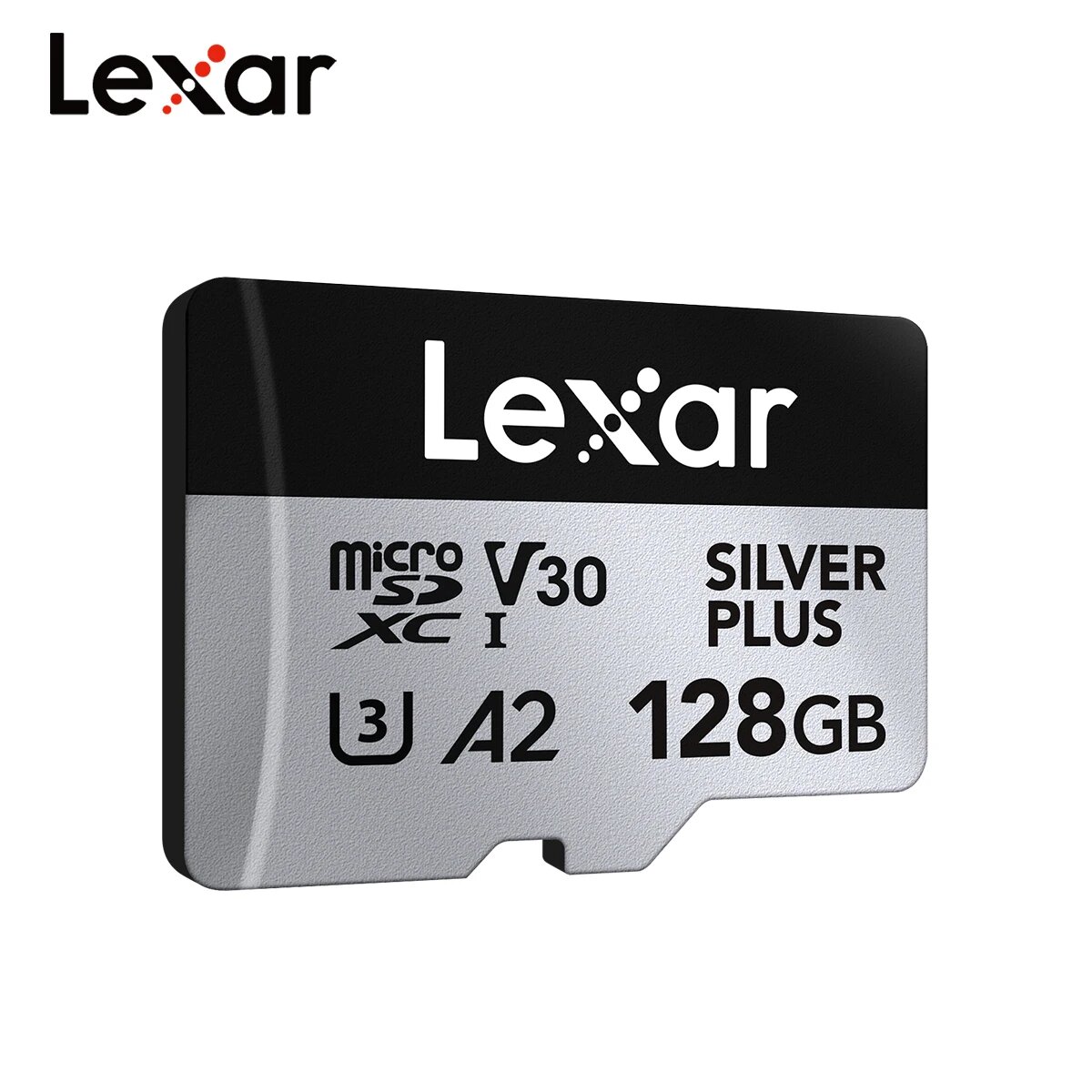 Карта памяти Lexar SILVER PLUS, 64 ГБ, 128 ГБ, 256 ГБ, скорость чтения до 205 Мб/с, A2 V30 4K UHD TF 1366x, профессиональная карта Micro SD — фото 1