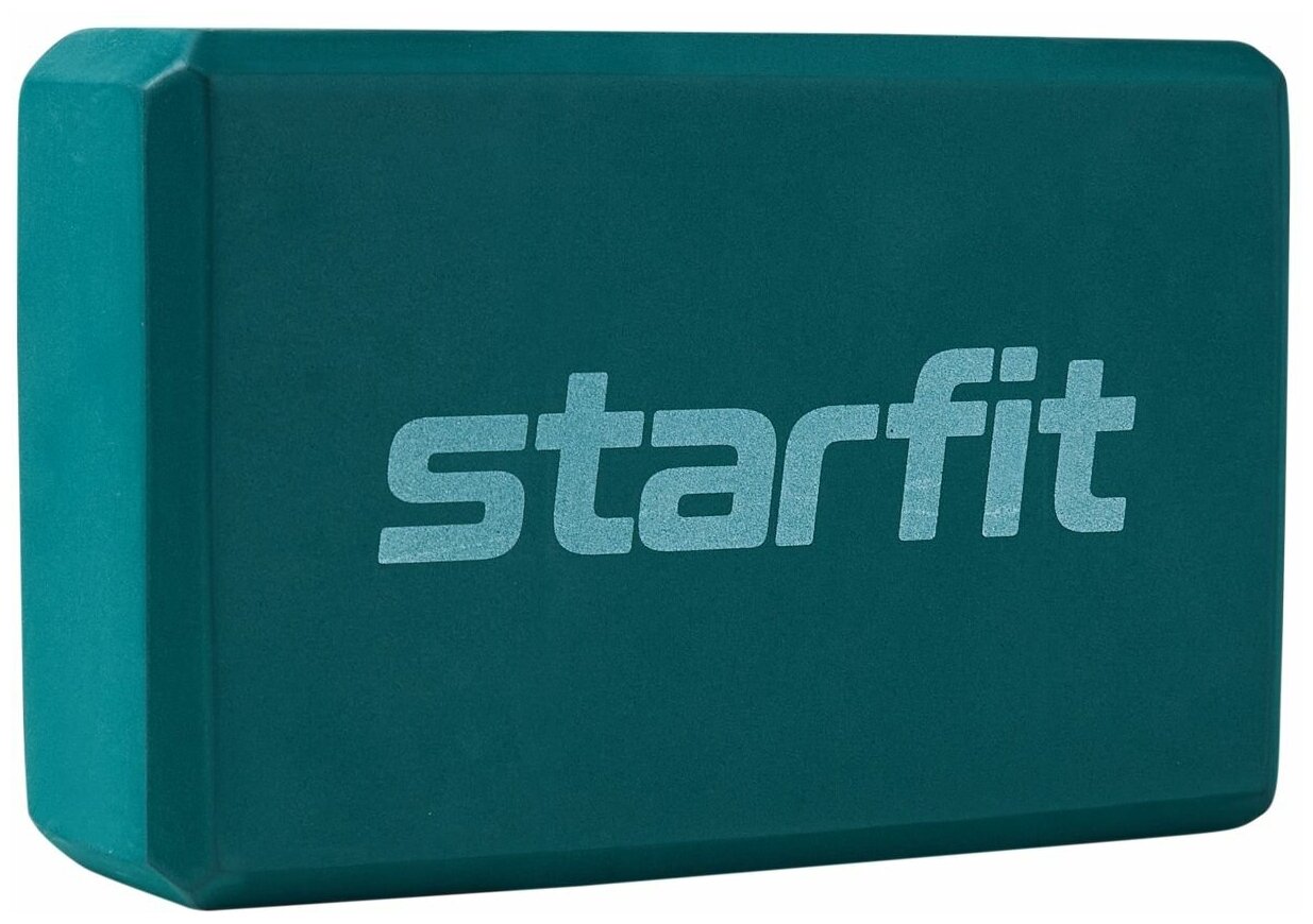 Блок для йоги STARFIT YB-200 EVA, 8 см, 115 гр, 22,5х15 см, изумрудный