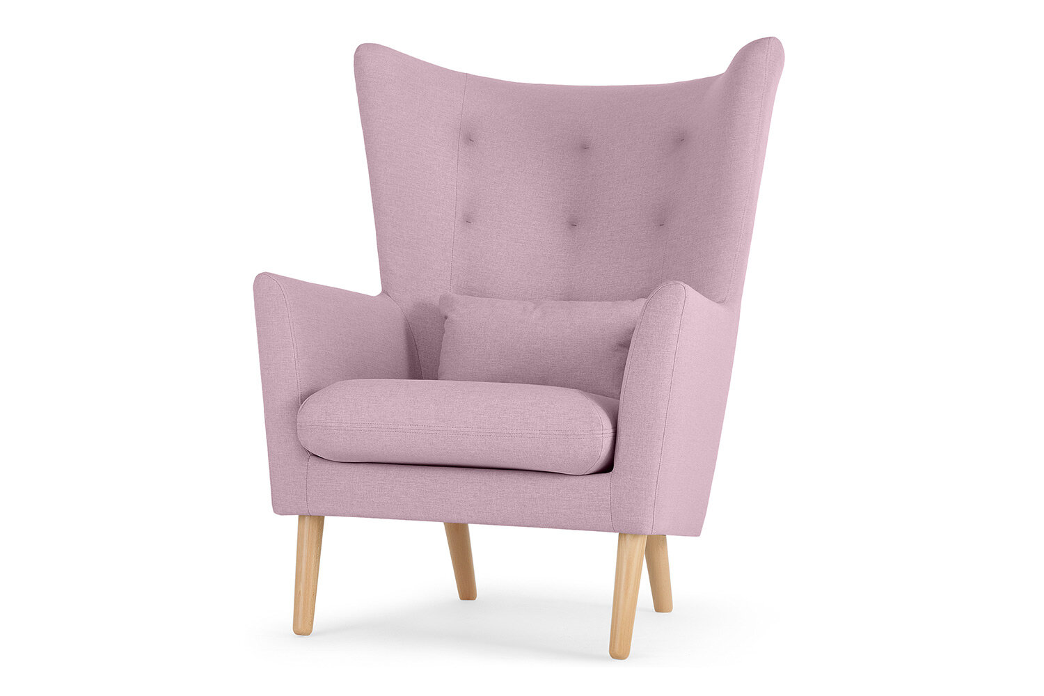 Кресло Эльтон 81х108х88 см, обивка рогожка, цвет розовый, натуральное дерево