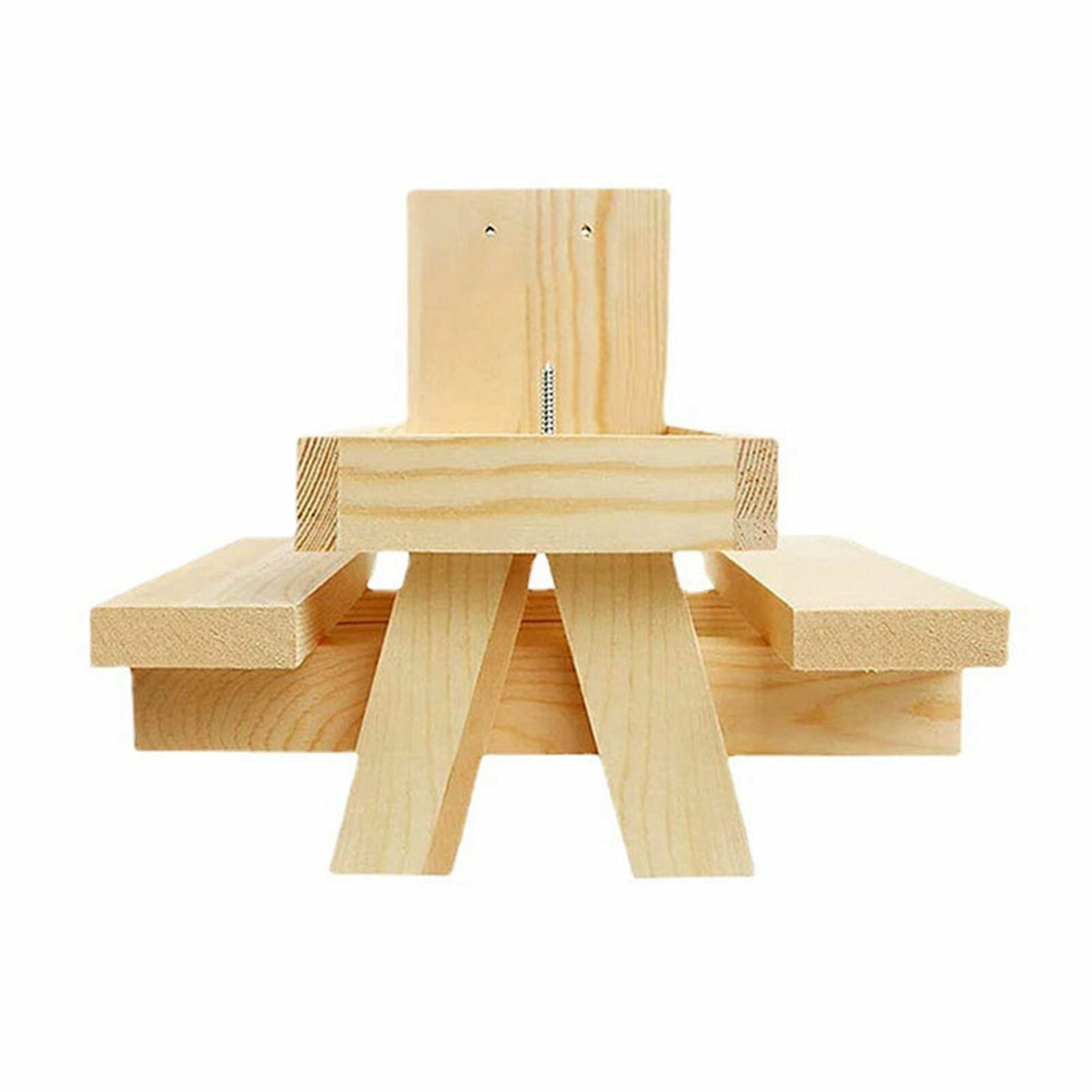 Кормушка для белок, деревянный утолщенный декоративный стол для пикника с белками, кормушка для открытого сада, парка, цвет натурального дерева