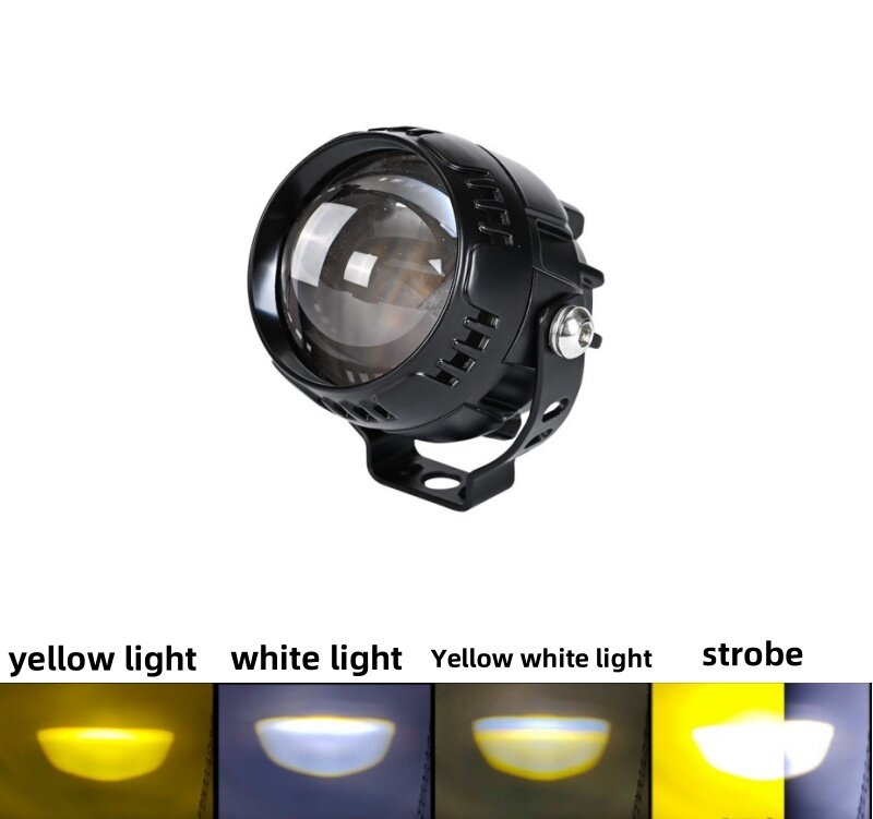 Внешние фары 18W LED для мотоцикла, внедорожника: мощный свет, водонепроницаемые, стробоскоп, белый/желтый свет