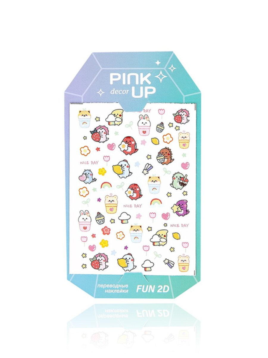 Наклейки для декора ногтей PINK UP DECOR FUN переводные, тон 84