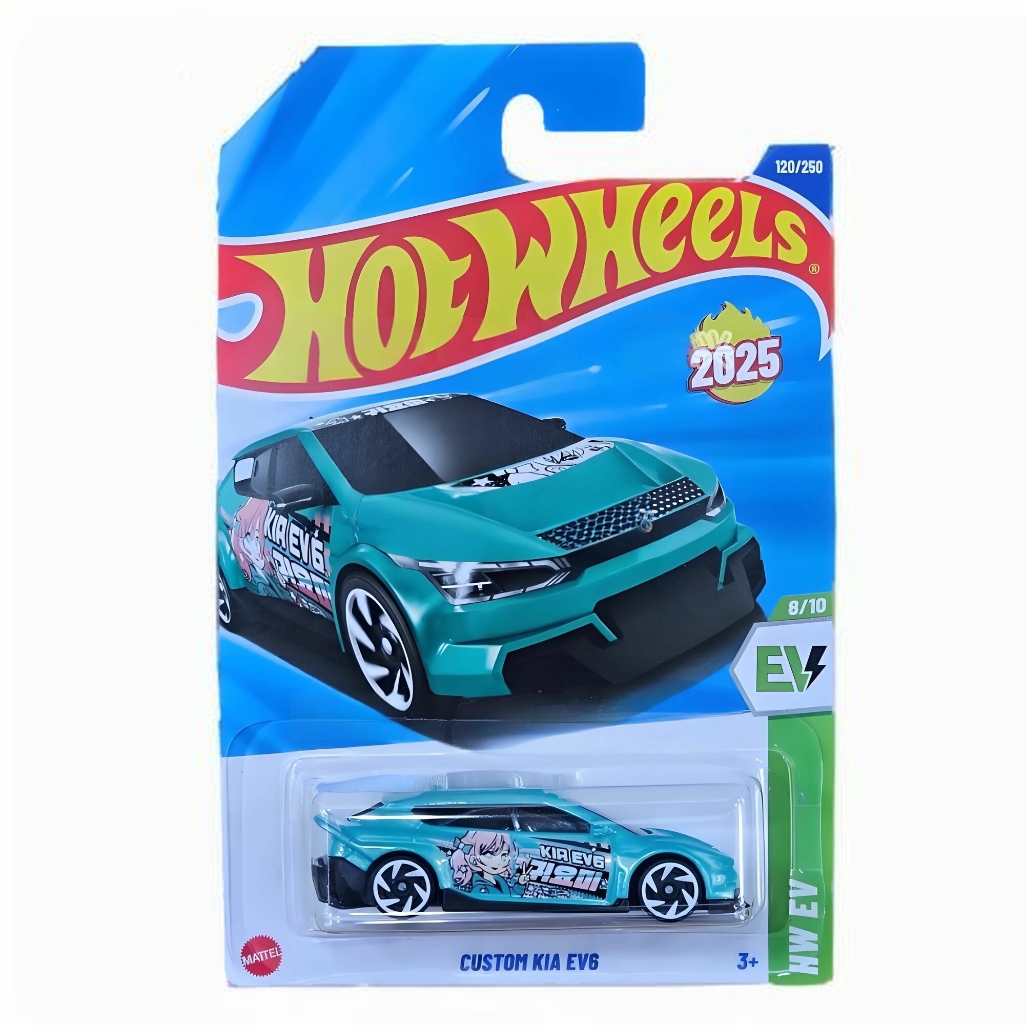 Машинка Mattel HOTWHEELS 2025 L CASE 1/64 Car CUSTOM KIA EV6 2025-120X