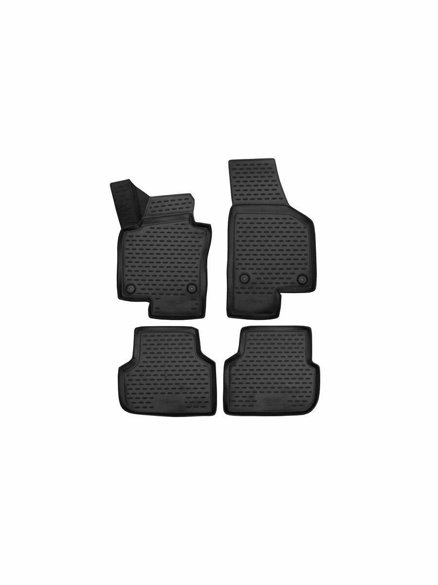 Коврики 3D в салон для VW Jetta (VI, VIp) 2010-2018, 4 шт. (ПУ, повышенная износостойкость) / Фольксваген Джетта