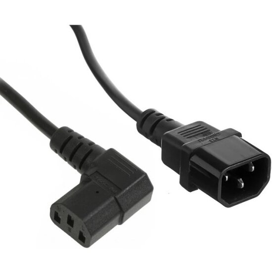 Кабель питания Exegate Power EC-3P С13 угловой->С14, VDE-250V-3*0.75mm2, медь, черный, 10A, 3м