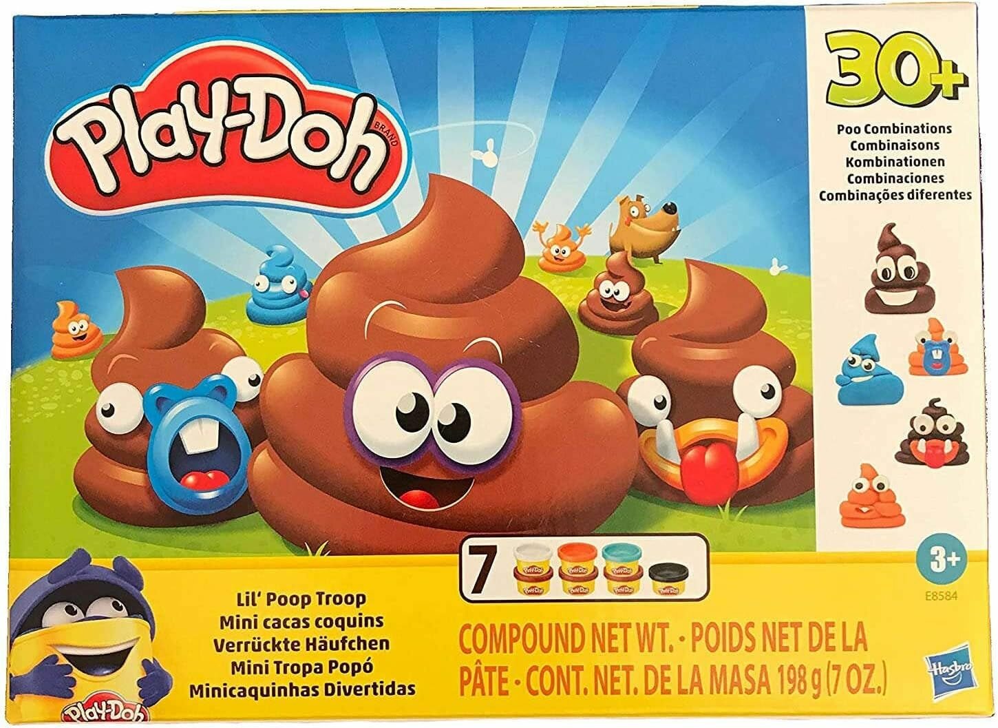 Набор для лепки Play-Doh Lil' Poop Troop 7 банок и более 30 комбинаций