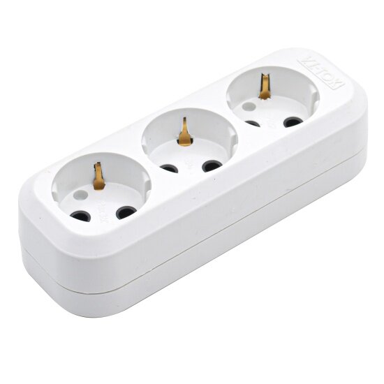 Ремоколор Колодка для удлинителя 3 розетки, 16А, с заземлением, (шт.) 89-0-103