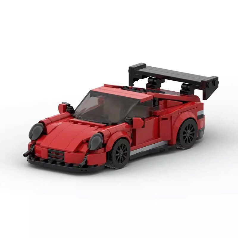Набор головоломки MOC, игрушечная модель, подходит для мальчиков, сборочная модель Porsche 911GT с восемью сетками, подарочные украшения для автомобиля (374 шт.)