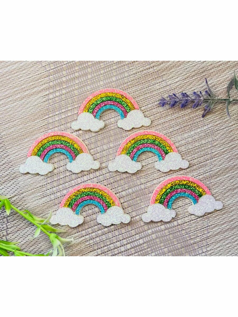 Вырубка-патч из фетра радуга Энчантималс (5 шт)