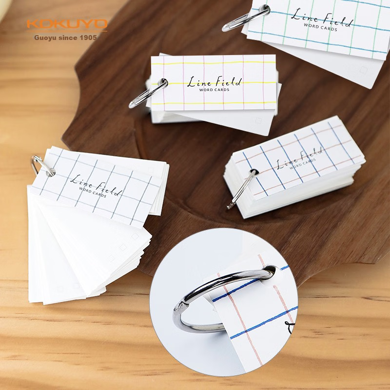 KOKUYO Student Vocabulary Notebook Grid Impression Word Cards, 85 Sheets, 4 Books, Random Colors, WSG-TGL01MIX