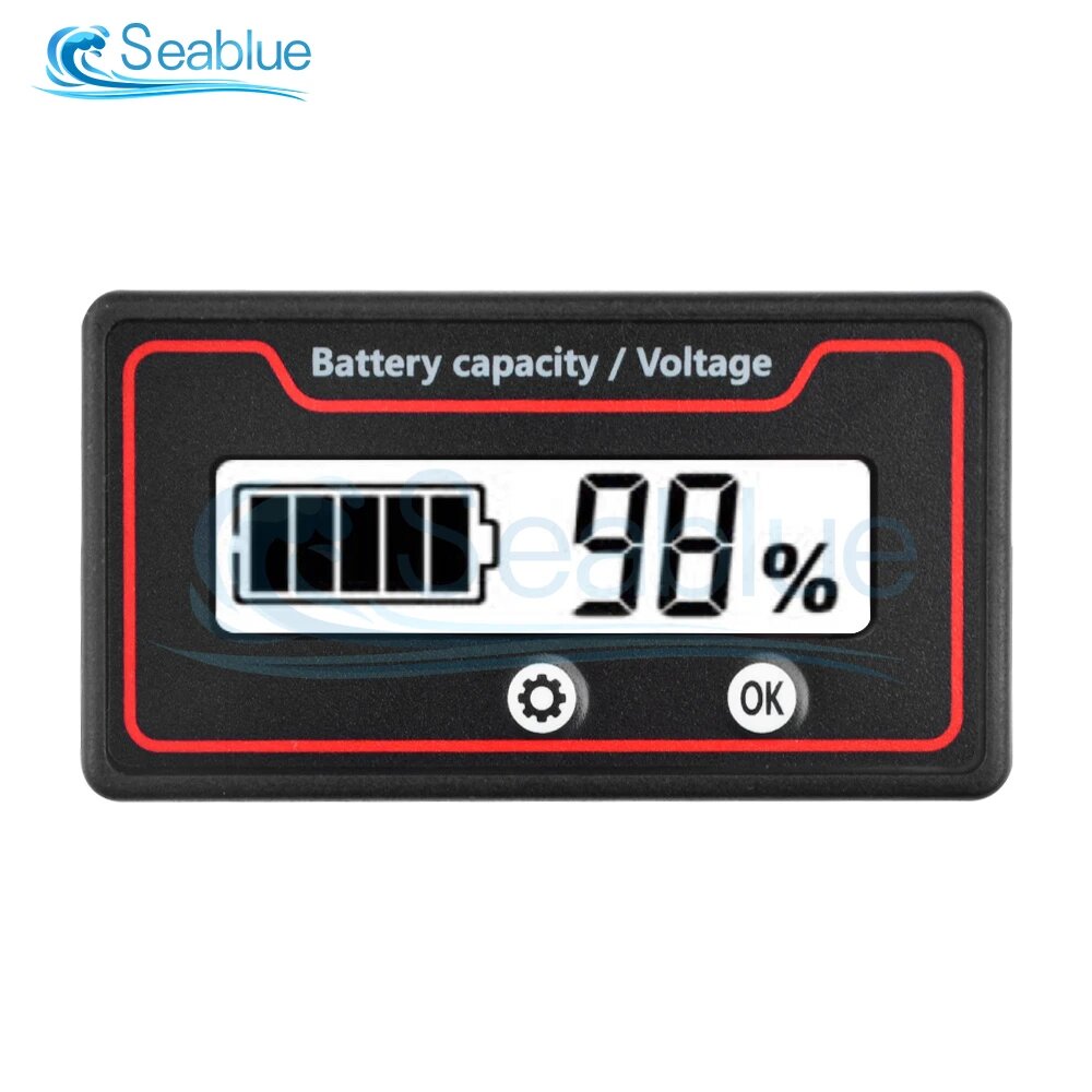 Aideepen Lead Acid Lithium Battery Capacity Indicator 9-120V white