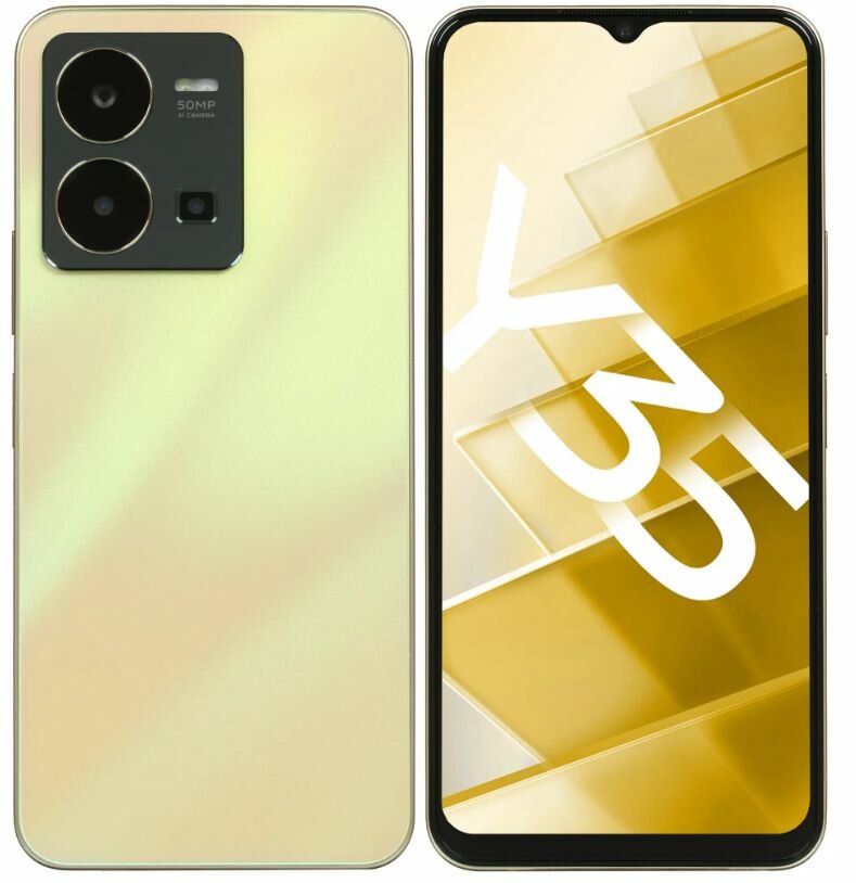 6,58" Смартфон vivo Y35 4/128 ГБ (5662516) 2022, золотой
