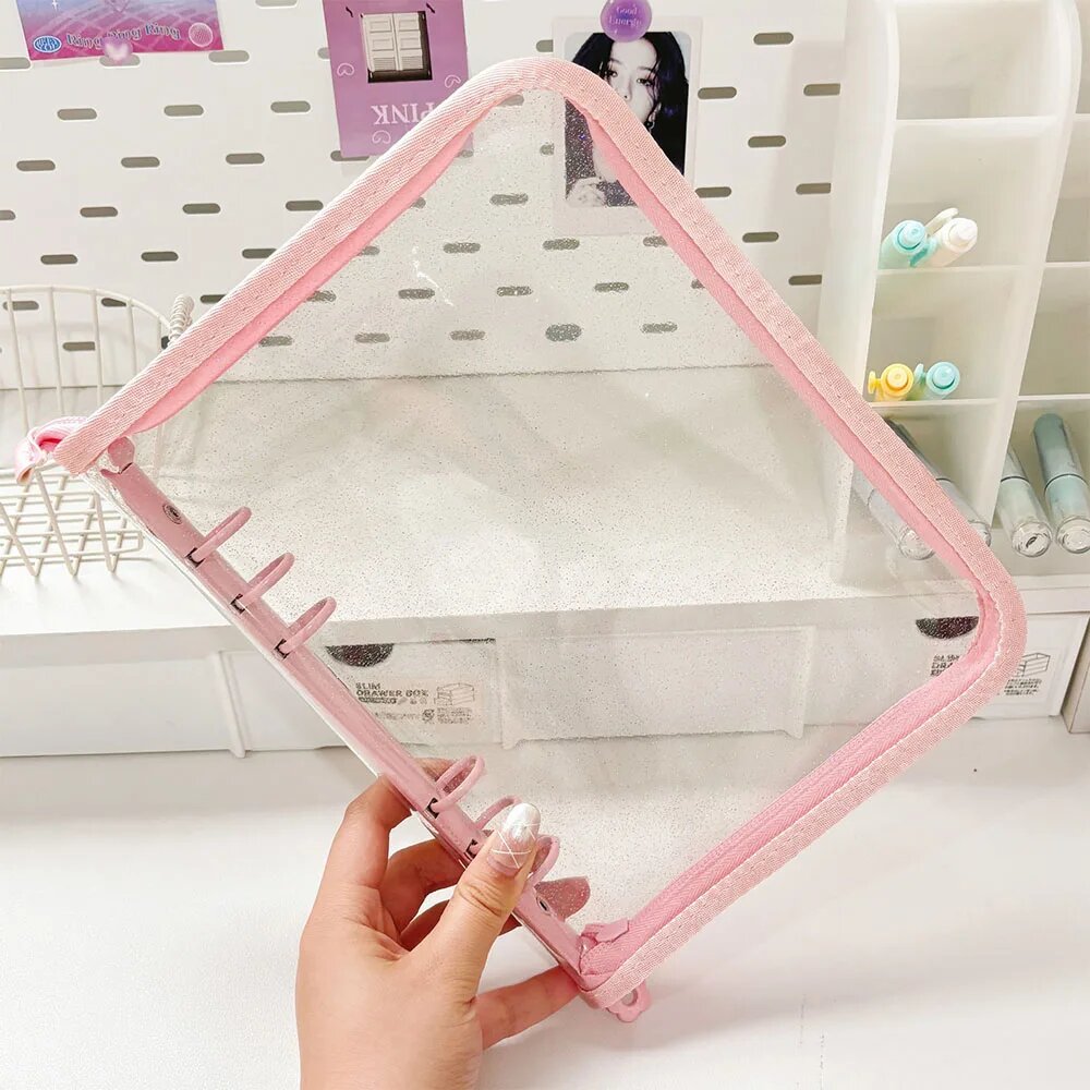 A5 Kpop папка для фотокарточек, прозрачный фотоальбом, коллекция «сделай сам», книга с изображением идола, журнал, блокнот, карты, наклейки, органайзер, сумка