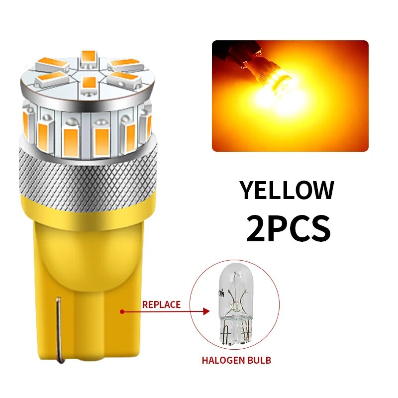2x светодиодные лампы для габаритных огней W5W T10 194 Canbus для VW Golf 3 4 5 6 mk3 mk4 mk5 Yellow