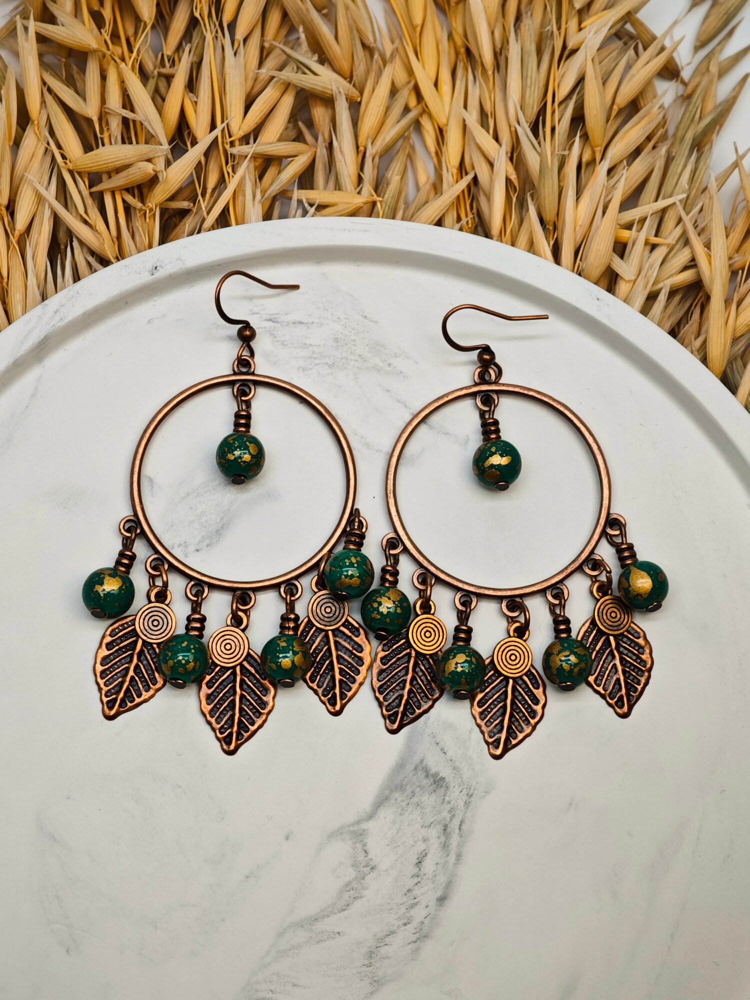 Серьги be self true, бирюза синтетическая, эмаль