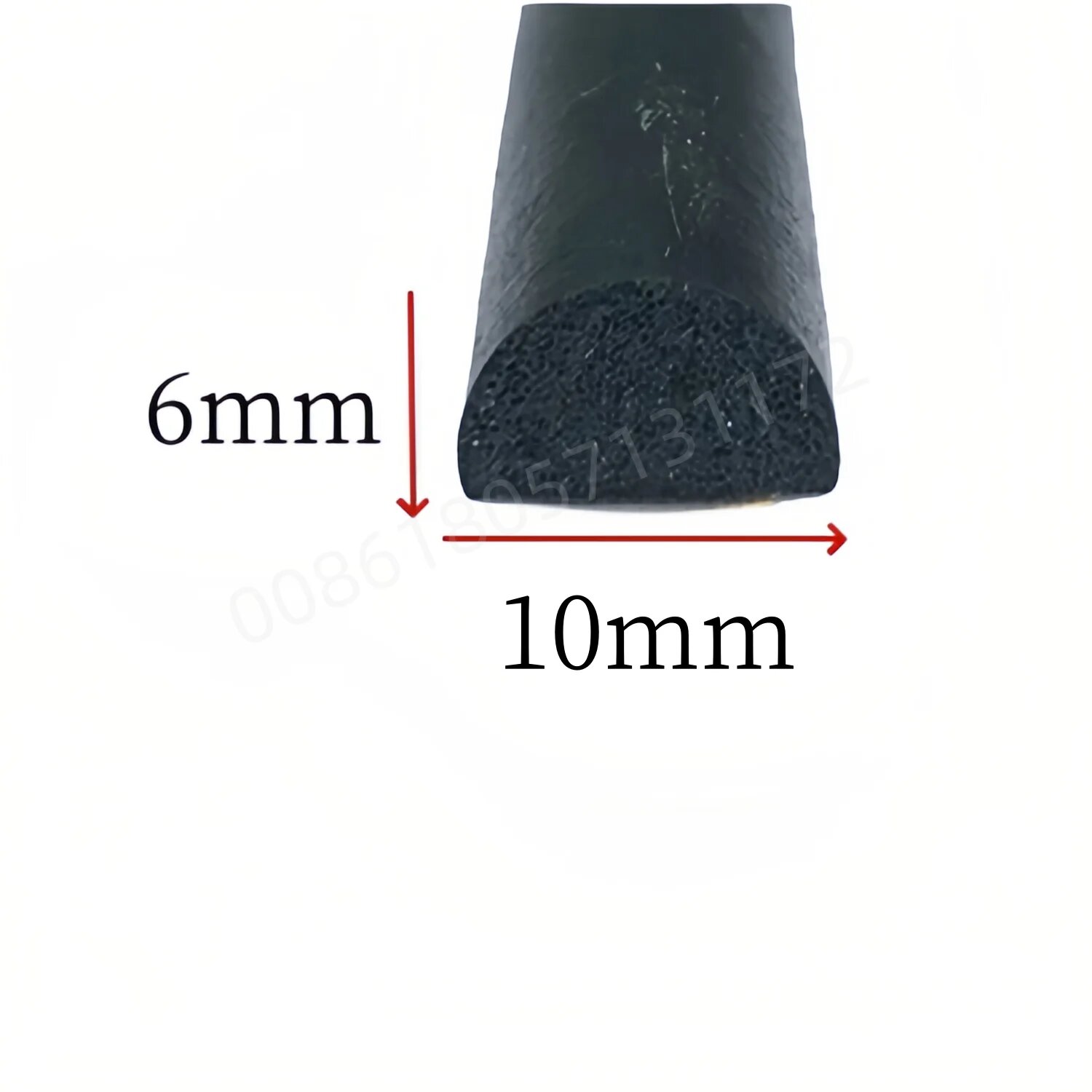 Самостоятельная уплотнительная лента EPDM, 10x6mm, self-adhesive, 10 М