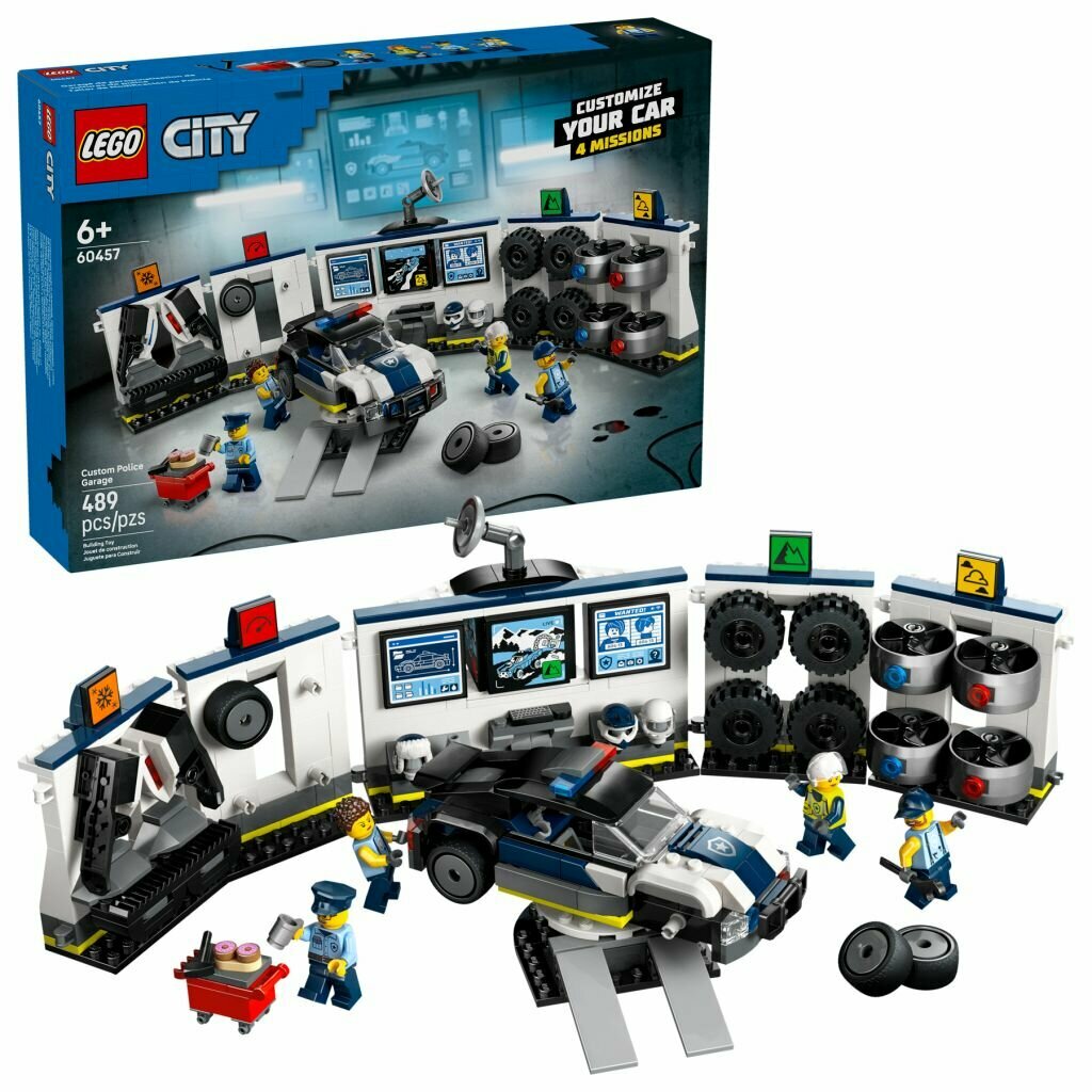 Конструктор LEGO City Полицейский гараж для тюнинга 60457, 489 деталей, от 6 лет