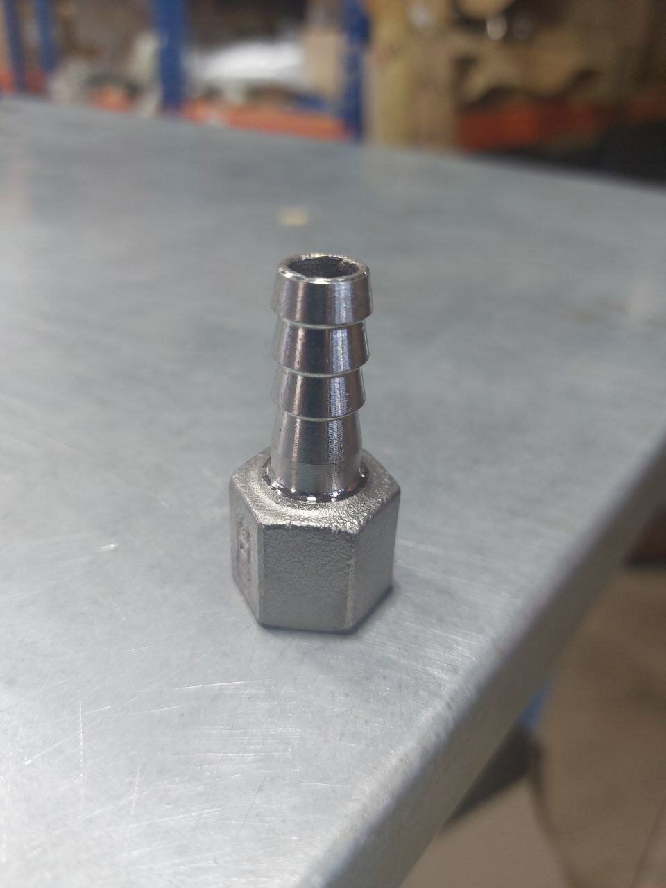 Newkey Штуцер для шланга ВР 3/8" дюйма на 12 мм, нержавеющий, AISI 304, PN16