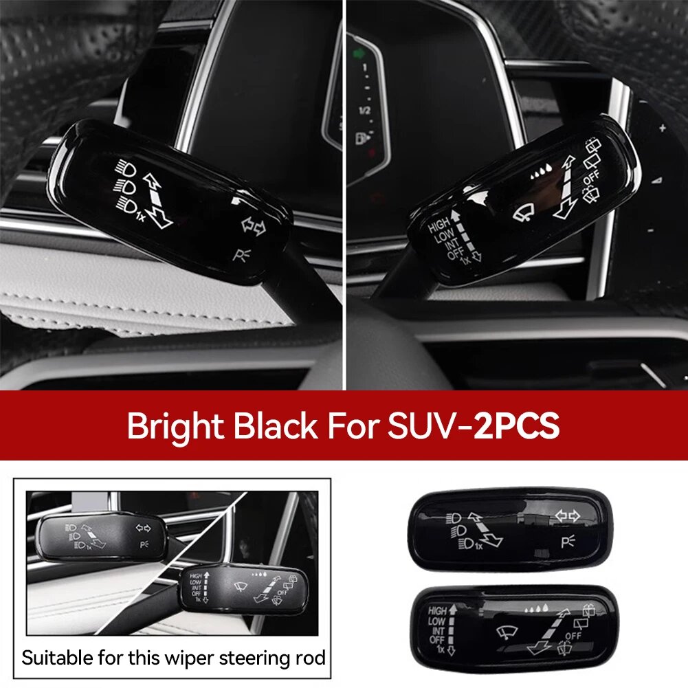 Для VW Polo Golf 7 Golf 8 Jetta Tiguan 2 шт, накладка на руль, кнопка фар, Bright Black For SUV