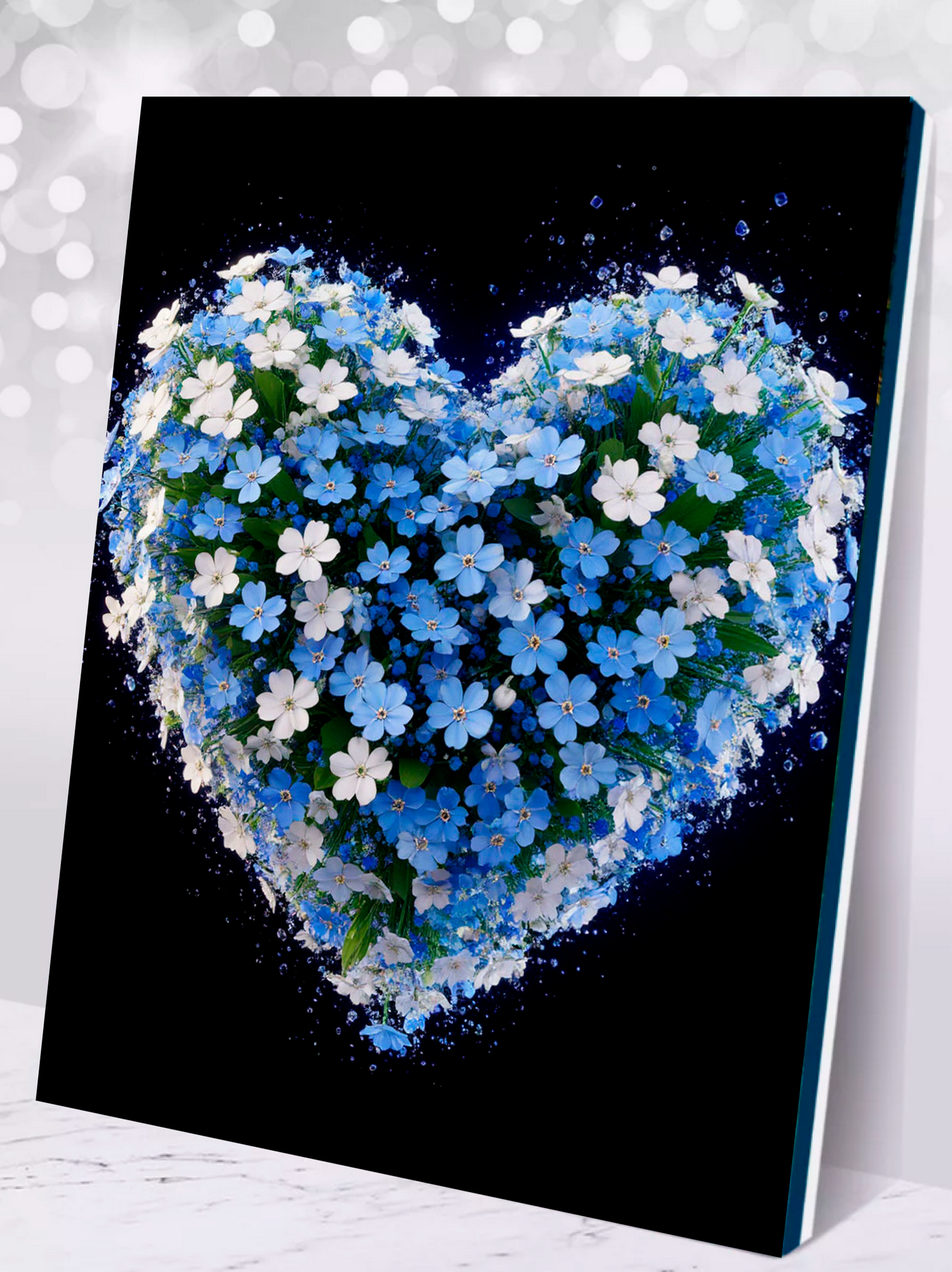 Картина на стену для интерьера Незабудки 40х50 см, холст на подрамнике, InterHobby