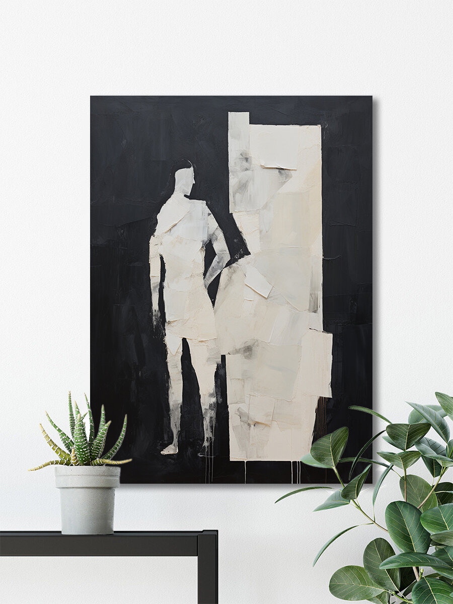 Картина на холсте - "Силуэт люди абстракция" , 30х40 см.